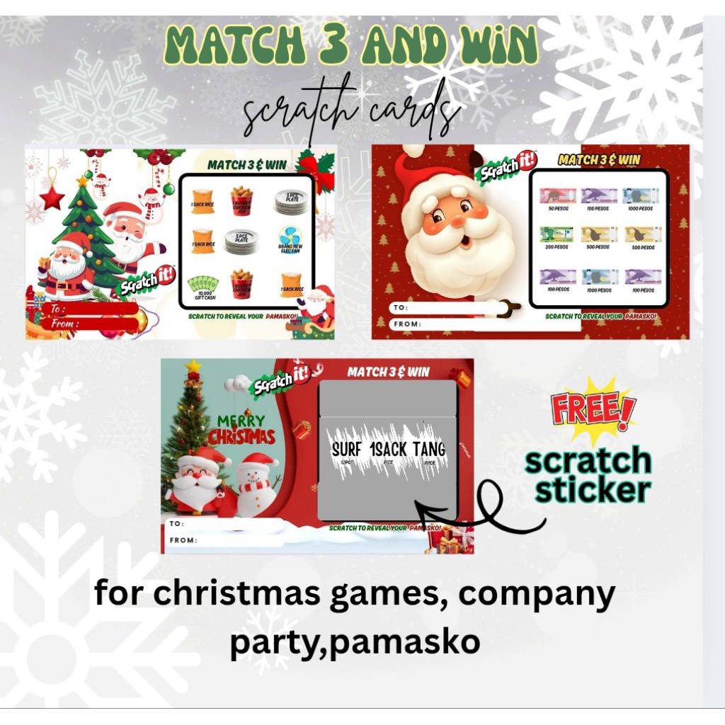 10pcs Scratch Card Match and win scratch it cards with free scratch ...