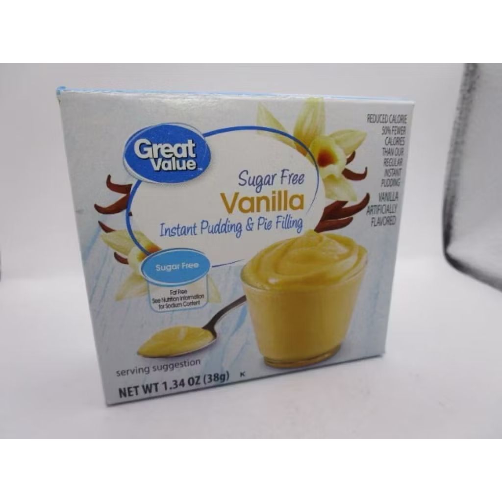 GREAT VALUE SUGAR-FREE VANILLA INSTANT PUDDING PIE FILLING 38G CREAMY ...