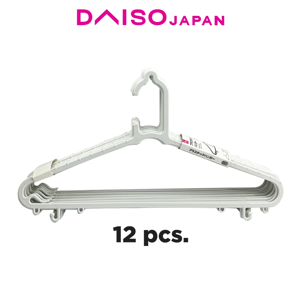 Daiso Plastic Hanger with Hook (12 pcs) | Shopee Philippines
