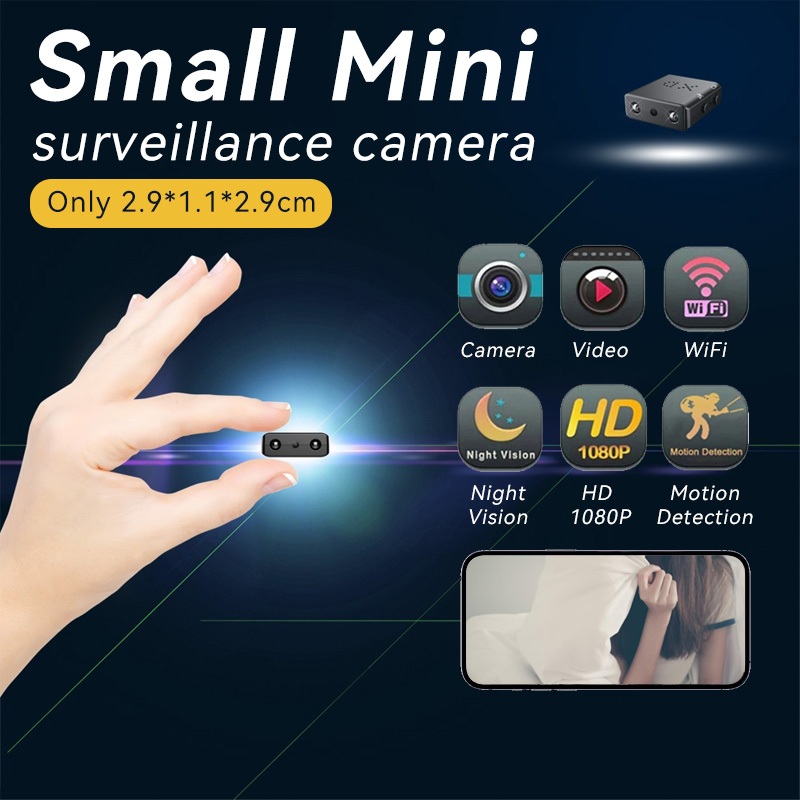 HD 1080P Small Mini CCTV Camera WiFi Connect to Cellphone Voice Night ...