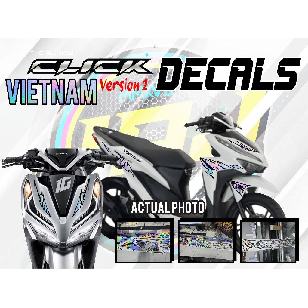 Click Version 2 Vietnam indo style Decals HOLOGRAM Sticker - High ...