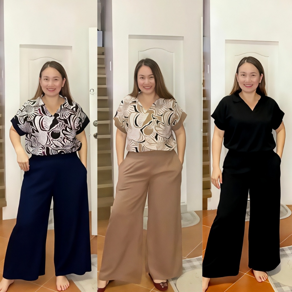 UIKI Terno Blouse and Pants by Challis Fabric Casual Print Fashion ...