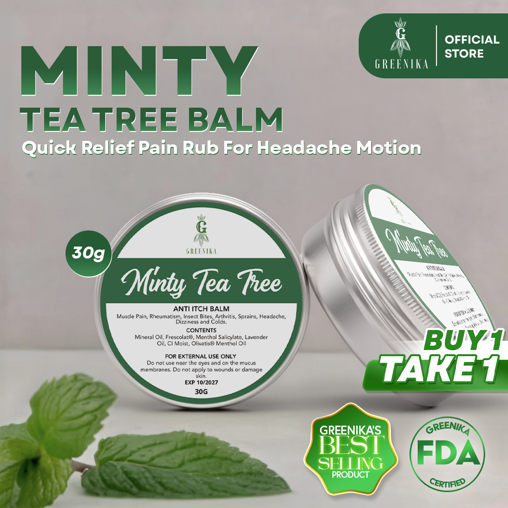 [ BUY 1 TAKE 1 PAIN RELIEF BALM - TEA TREE ] Greenika Tea Tree Mint ...
