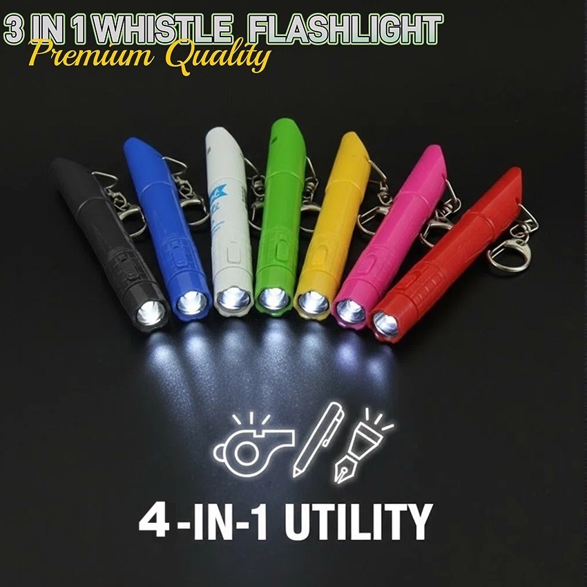 Premium 4in1 Emergency Ballpen Whistle Flashlight With Whistle with ...