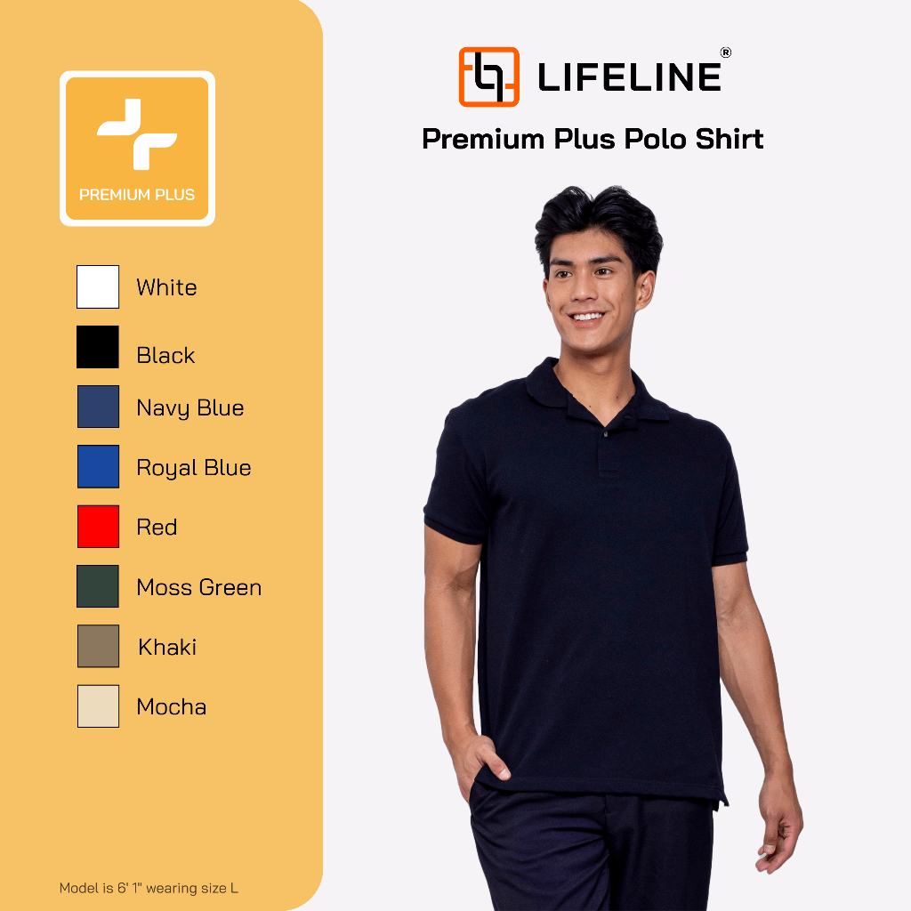 LIfeline Premium Plus Polo Shirt (White |Black |Navy Blue |Royal Blue ...