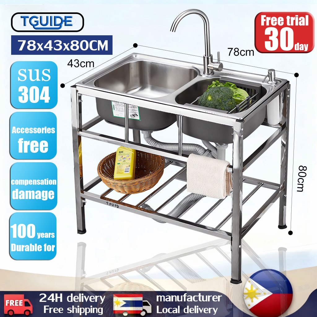 lababo kitchen sink Set Double Sink 304 Stainless Steel Sink 78*43CM ...