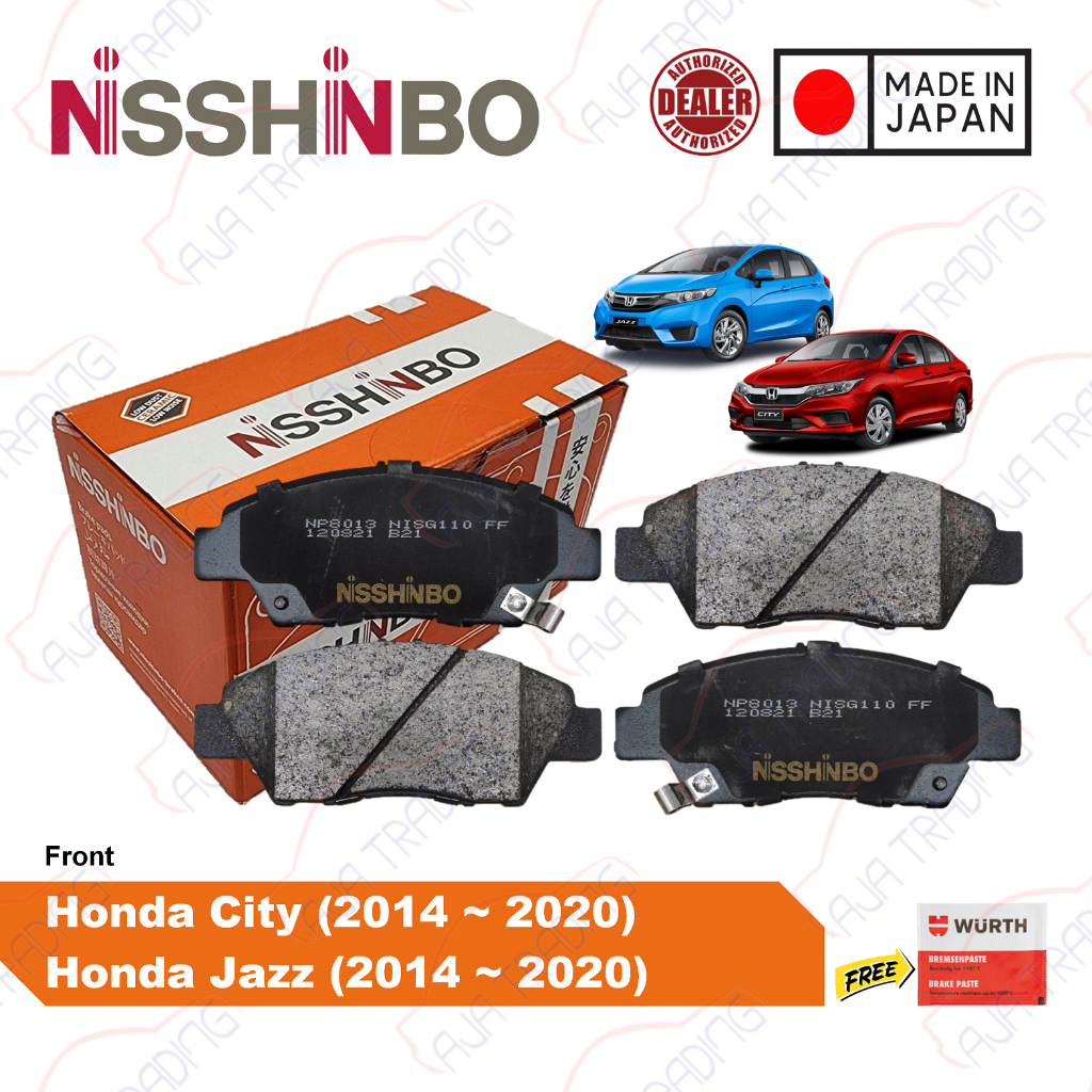 Genuine Nisshinbo Front Brake Pads for Honda City (2014 - 2020), Honda ...
