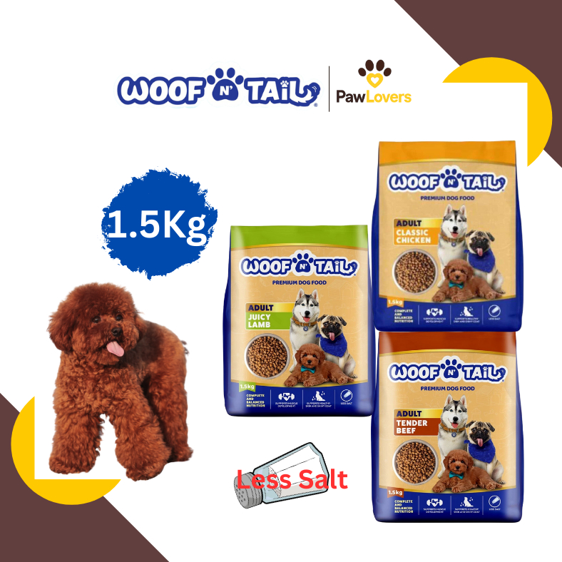 Woof N Tail Dry Dog Food 1.5kg Beef, Lamb and Chicken - ORIGINAL PACK ...