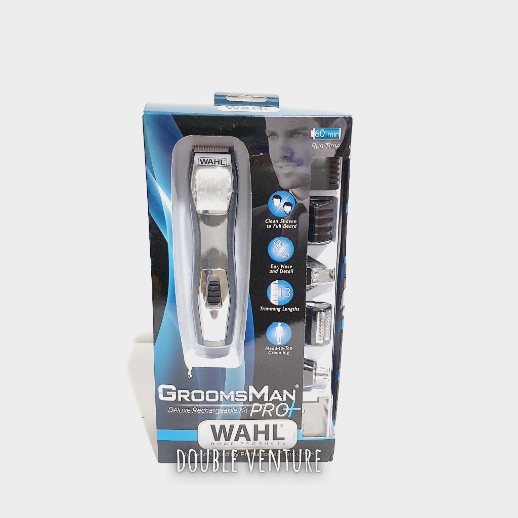 WAHL 79524-5201 Deluxe Chrome Pro Haircutting Rechargeable Kit 25 Piece ...