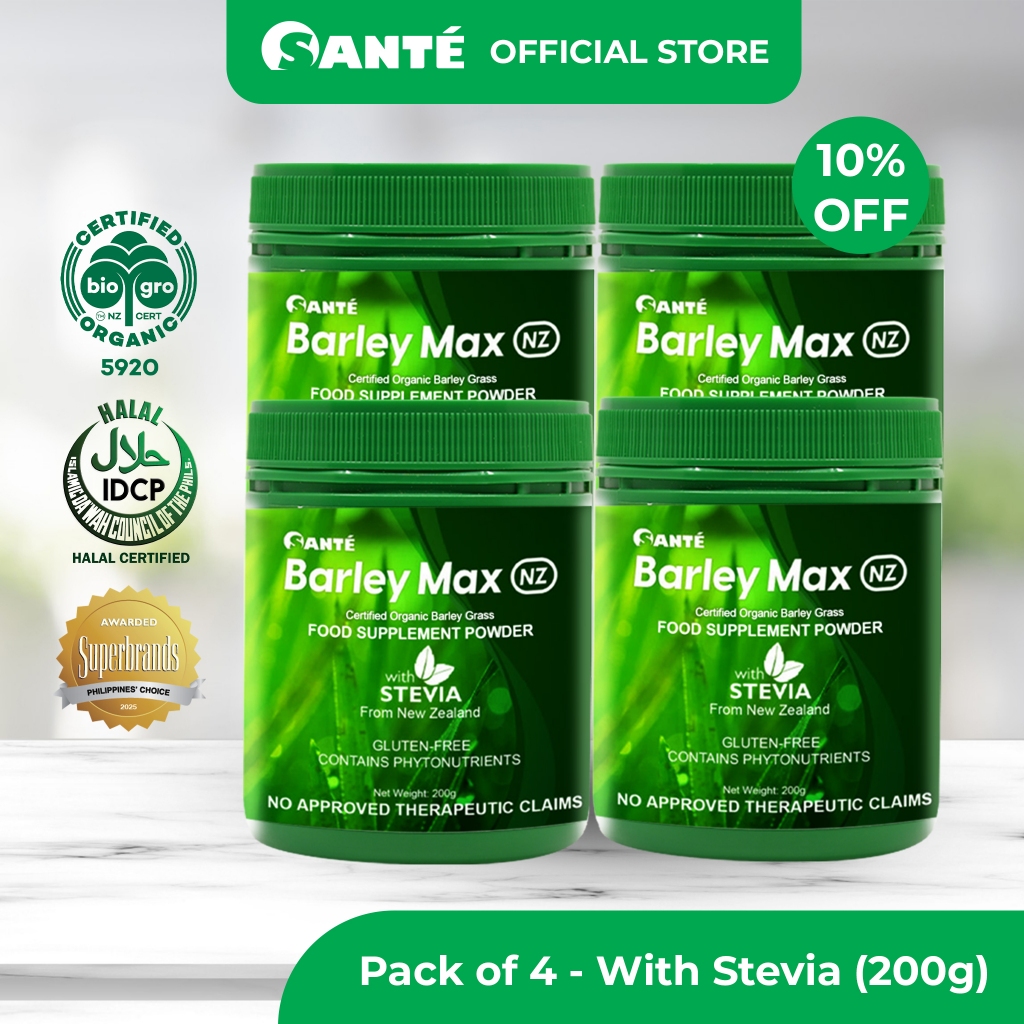 Santé Barley Max Powder 200g Canister with Stevia (Pack of 4 ...