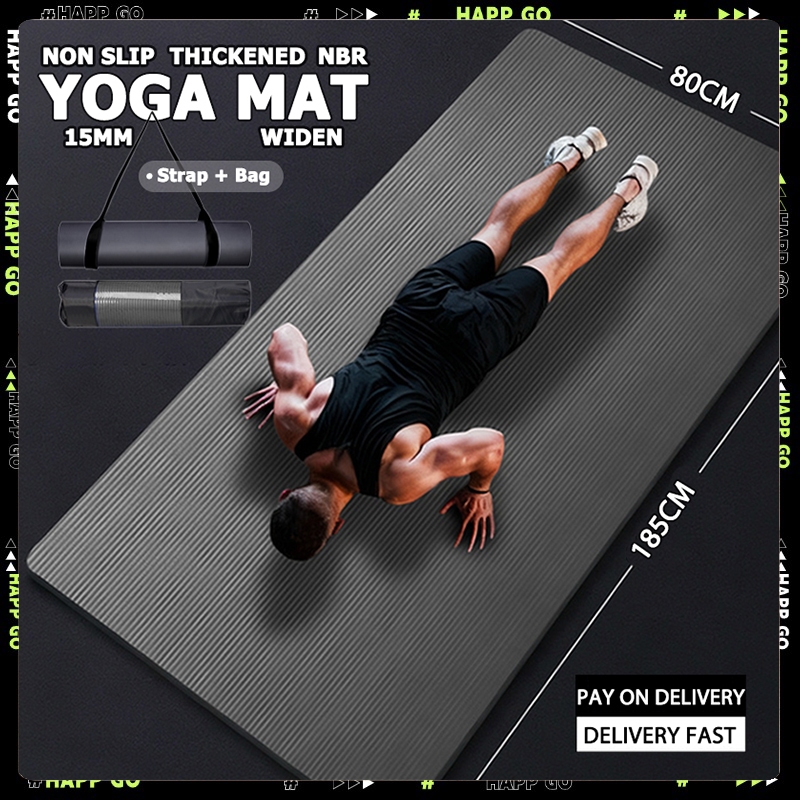 15MM High Density NBR Yoga Mat for Enhanced Comfort Yoga Matt For ...