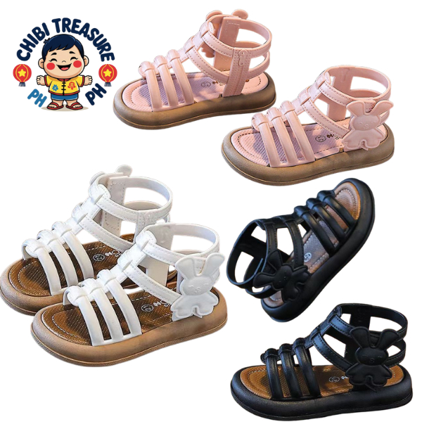Chibi Kids Sandals Korea Girl Cute Rabbit Princess Roman Sandals Anti ...
