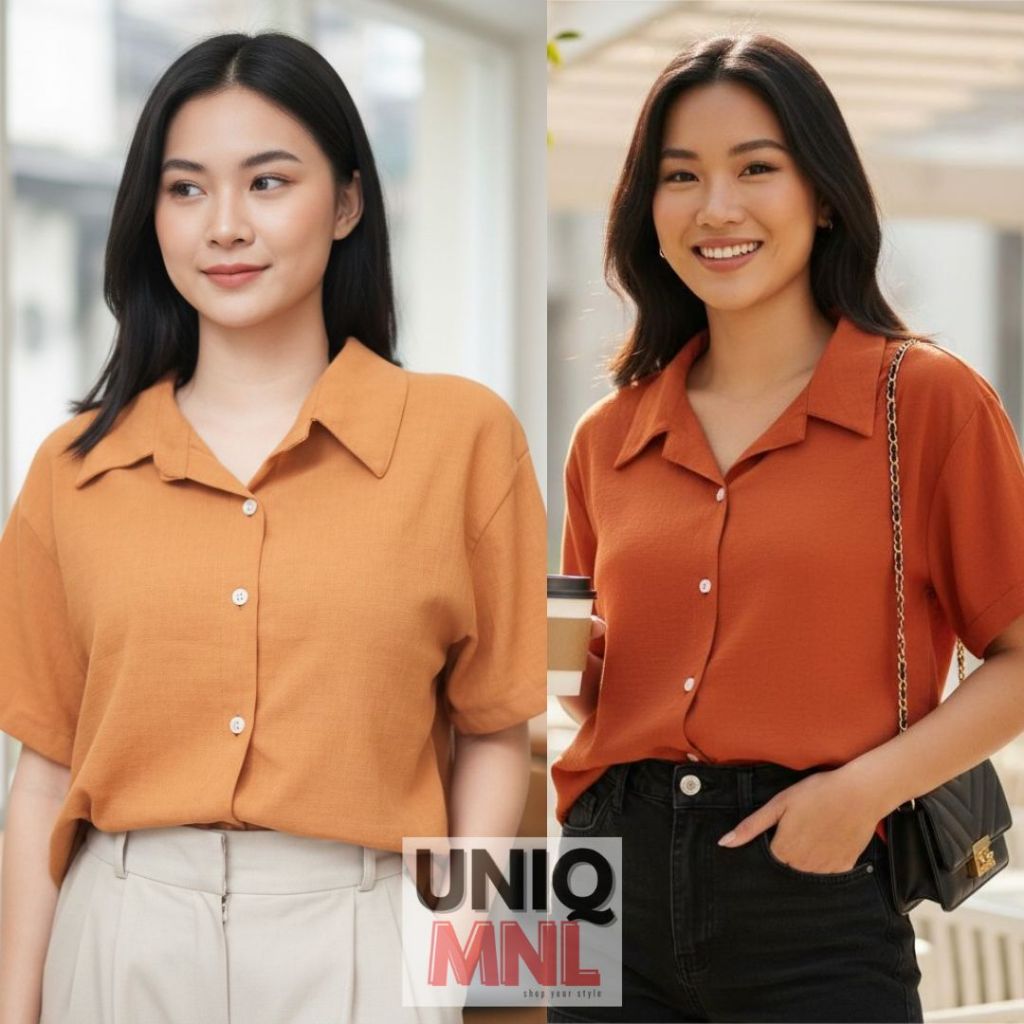 UNIQ.MNL COLE Casual Button-Down Crop Polo for Women | Shopee Philippines