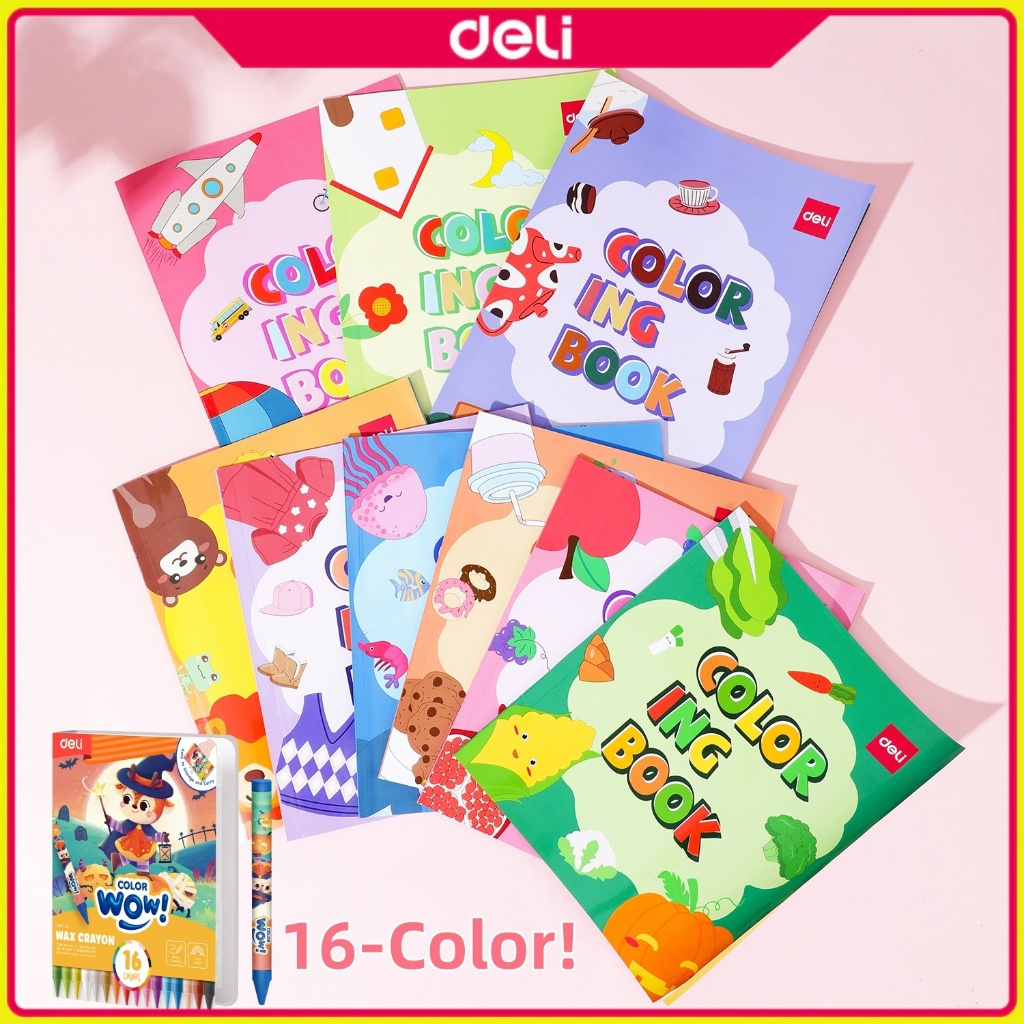 Deli 1PCS 8/12/23Sheets Coloring Book Picture Book Drawing Book for ...