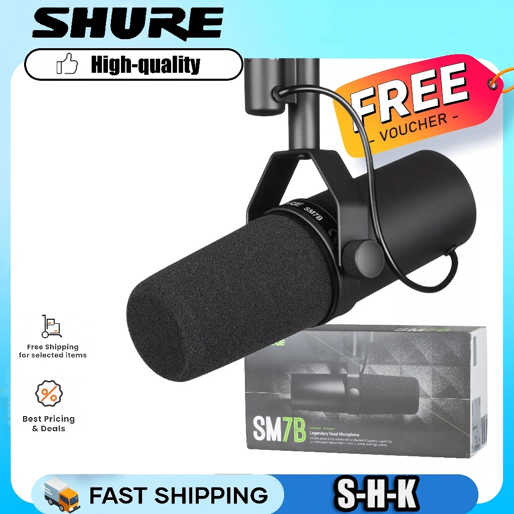 Shure SM7b Dynamic Podcast Microphone for videoke studio podcasts vlogging | Shopee Philippines