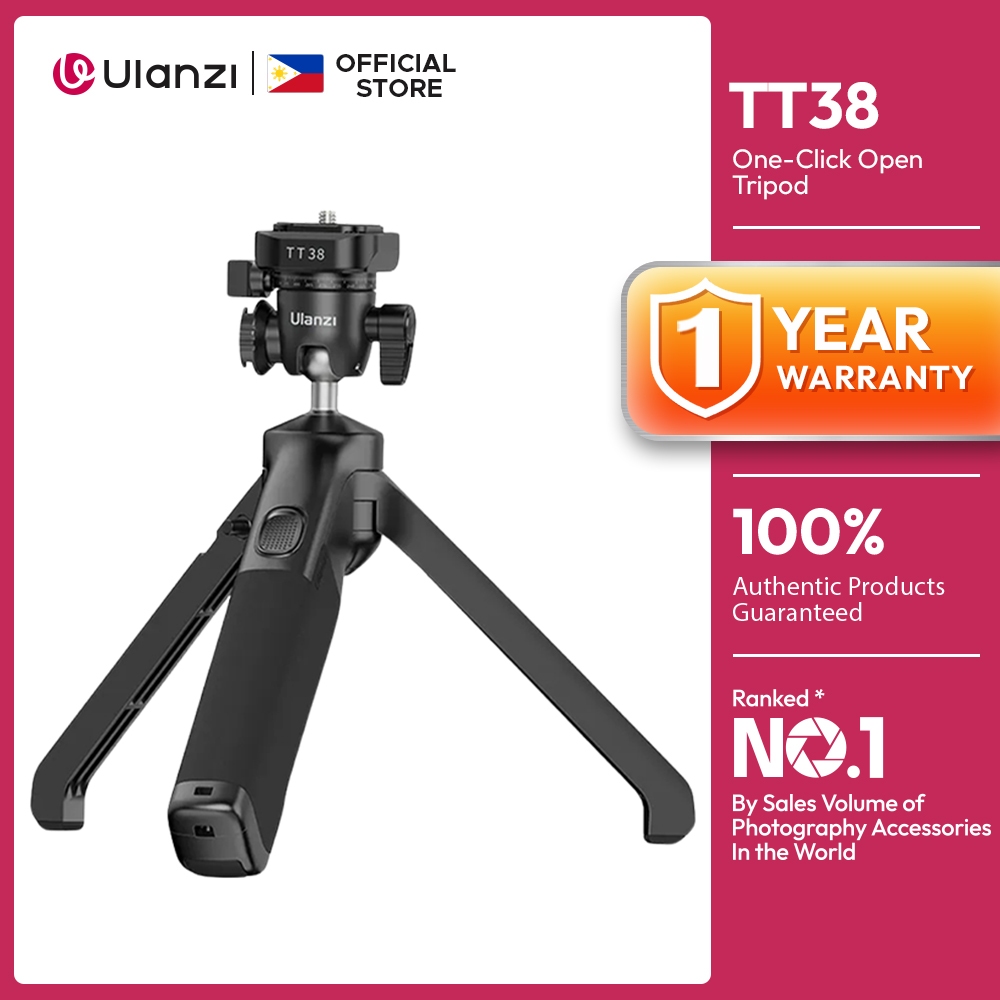Ulanzi TT38 Camera Grip + Push Tripod and Rotating Ball Head 3kg Max ...