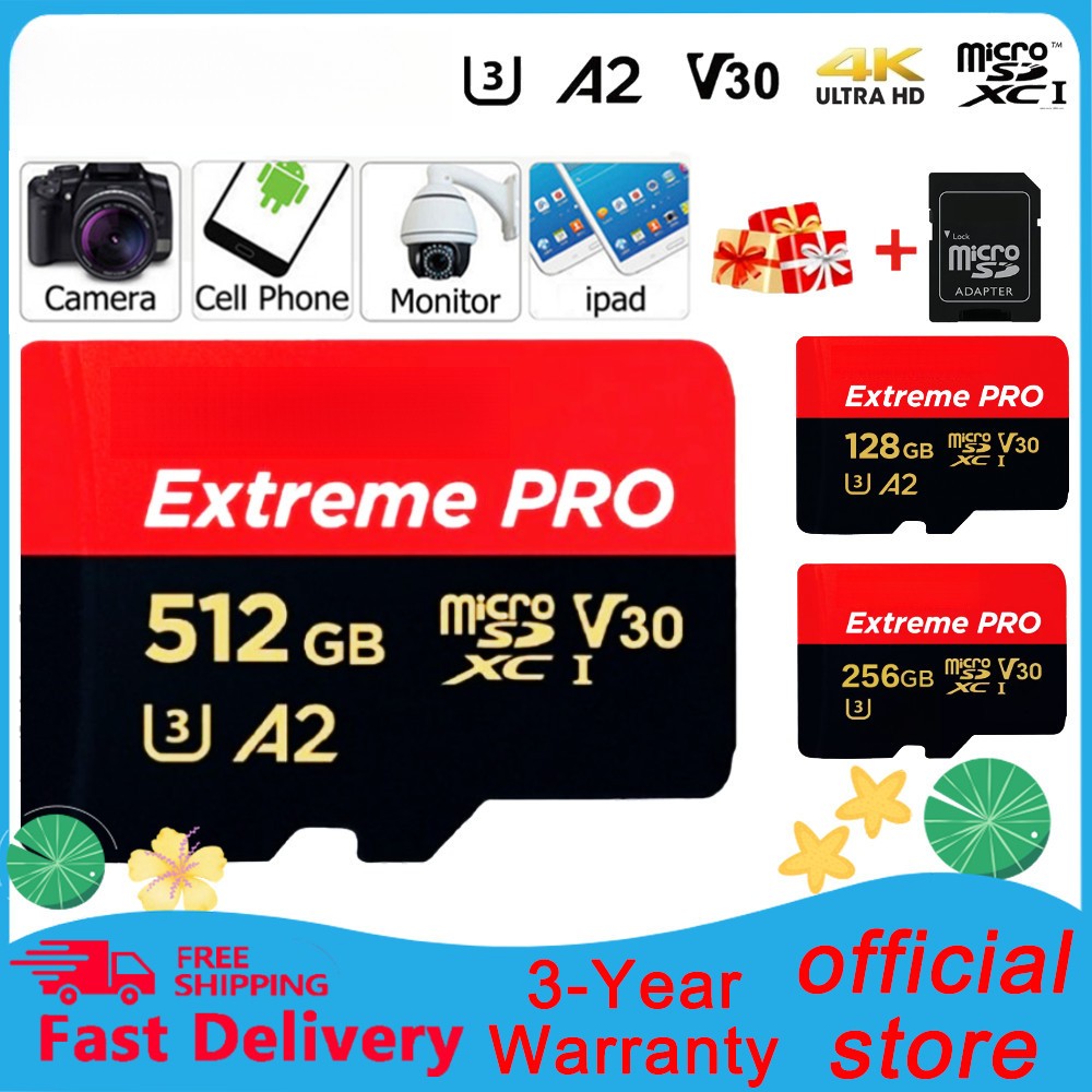 (COD) 2TB 512GB Extreme PRO Micro SD Card 32GB/64GB/128GB/256GB SDXC ...