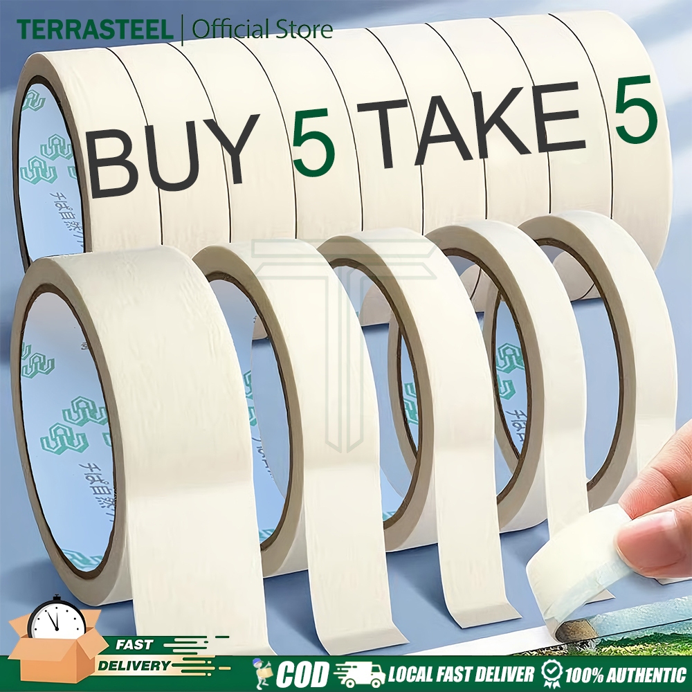 10PCS Masking Tape with Strong Adhesive and Easy Tear 15m 1/2”, 3/4”, 1 ...