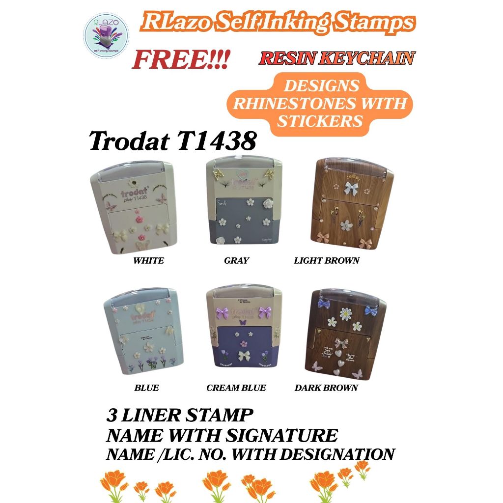 TRODAT T1438 FREE DESIGNS AND STICKERS | Shopee Philippines