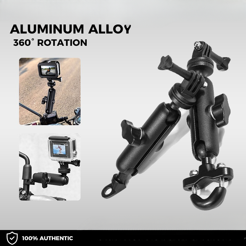 Motorcycle Action Camera Mount with 360° Rotating Holder for Handlebar ...