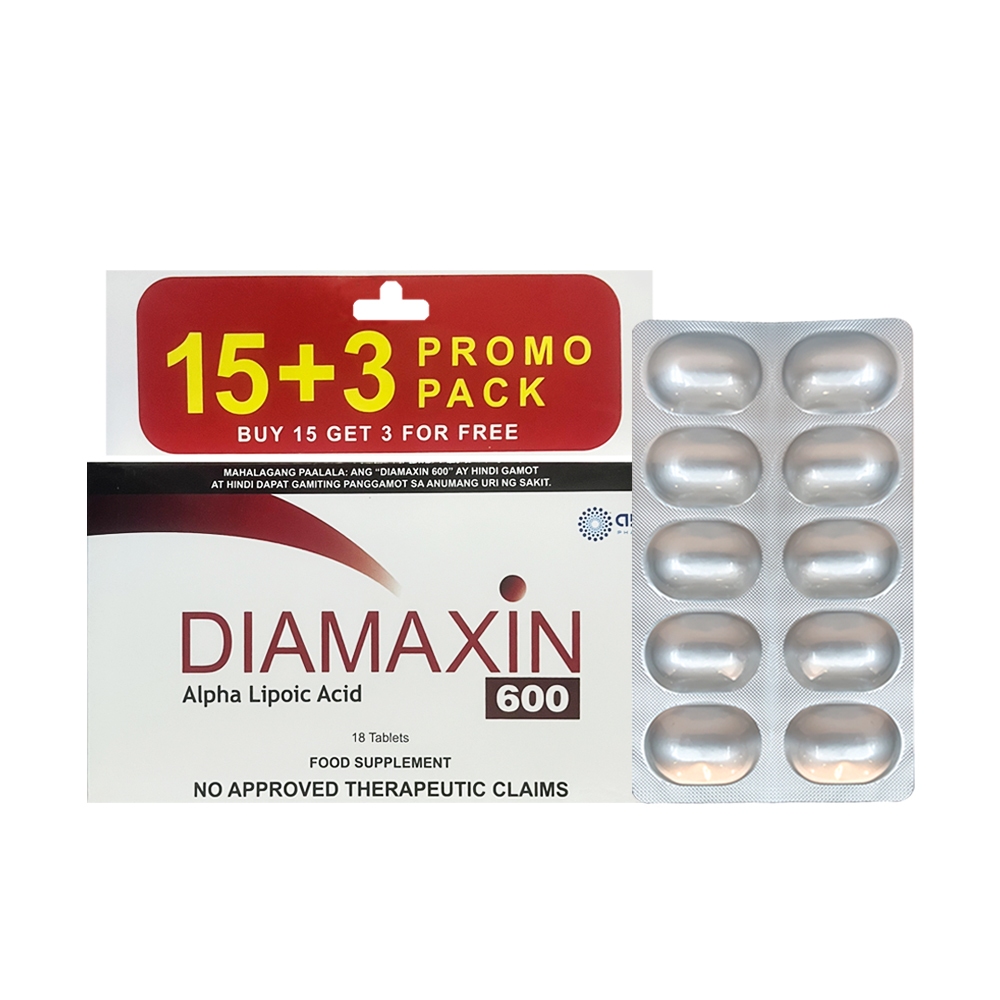 Diamaxin Forte 600mg 15+3 Pack Tablet (Medication for Diabetes ...