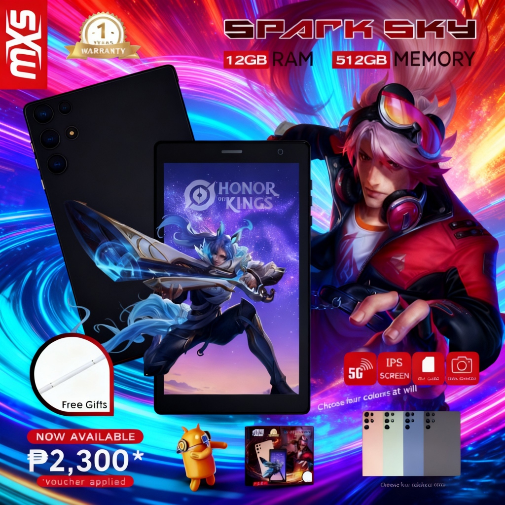 2025 PAD SPARK SKY Brand New Tablet 7.0inch HD|12GB+512GB RAM|3800mAh Battery|Android 14|Dual ...