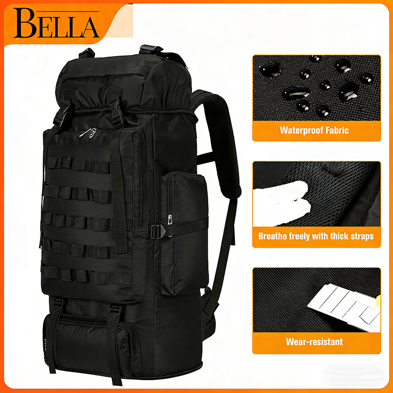 Bella 120L Hiking Bag Large Capacity Lightweight Travel Backpack for ...
