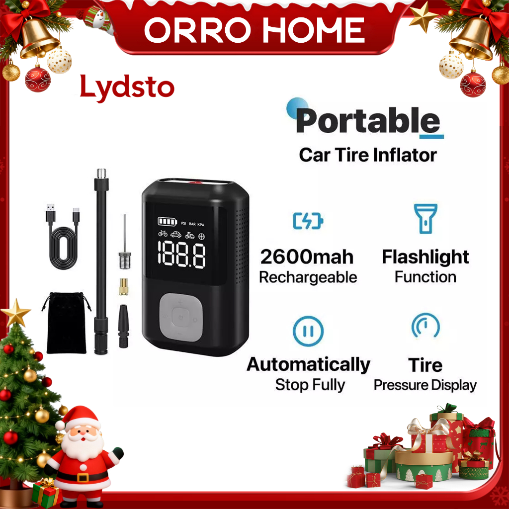 ORRO HOME Lydsto Tire Inflator 1S 150Psi Digital Air Pump 2600mah Type ...