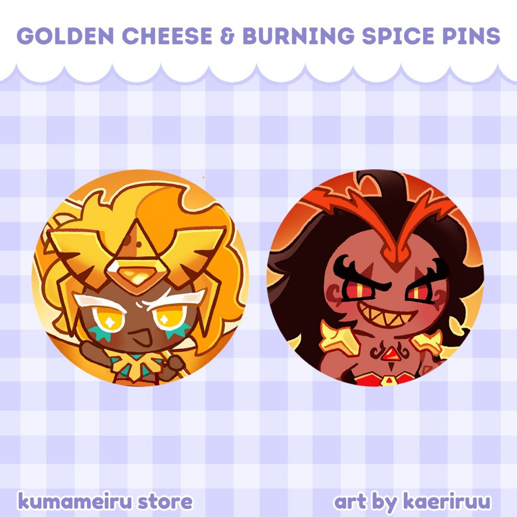 [Kaeriruu] COOKIE RUN KINGDOM - 1.75" BUTTON PIN Golden Cheese Cookie ...