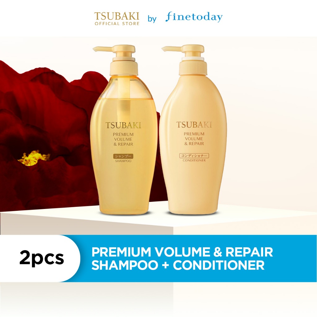 TSUBAKI Premium Volume & Repair Shampoo 450ml + Conditioner 450ml ...