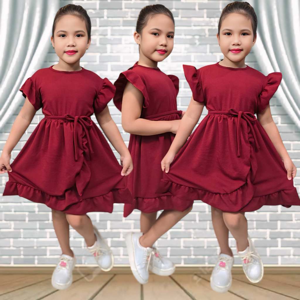 KIKAY TREND I JULIA FIT 5-7 YEARS OLD KIDS RUFFLED DRESS | Shopee ...