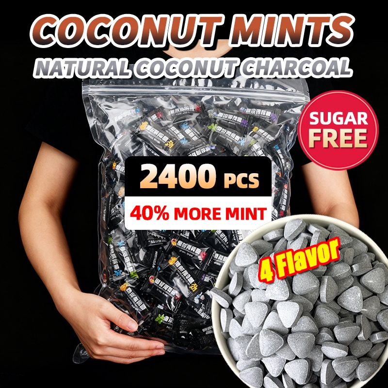 Sugar Free Coconut Charcoal Mint Candy For Fresh Breath Mixed Fruit ...