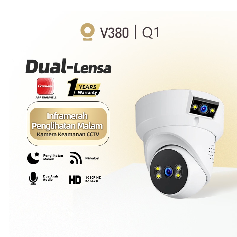V380 Q1 Dual-Lens WiFi CCTV Camera 1080P | Night Vision | Home & Kids ...