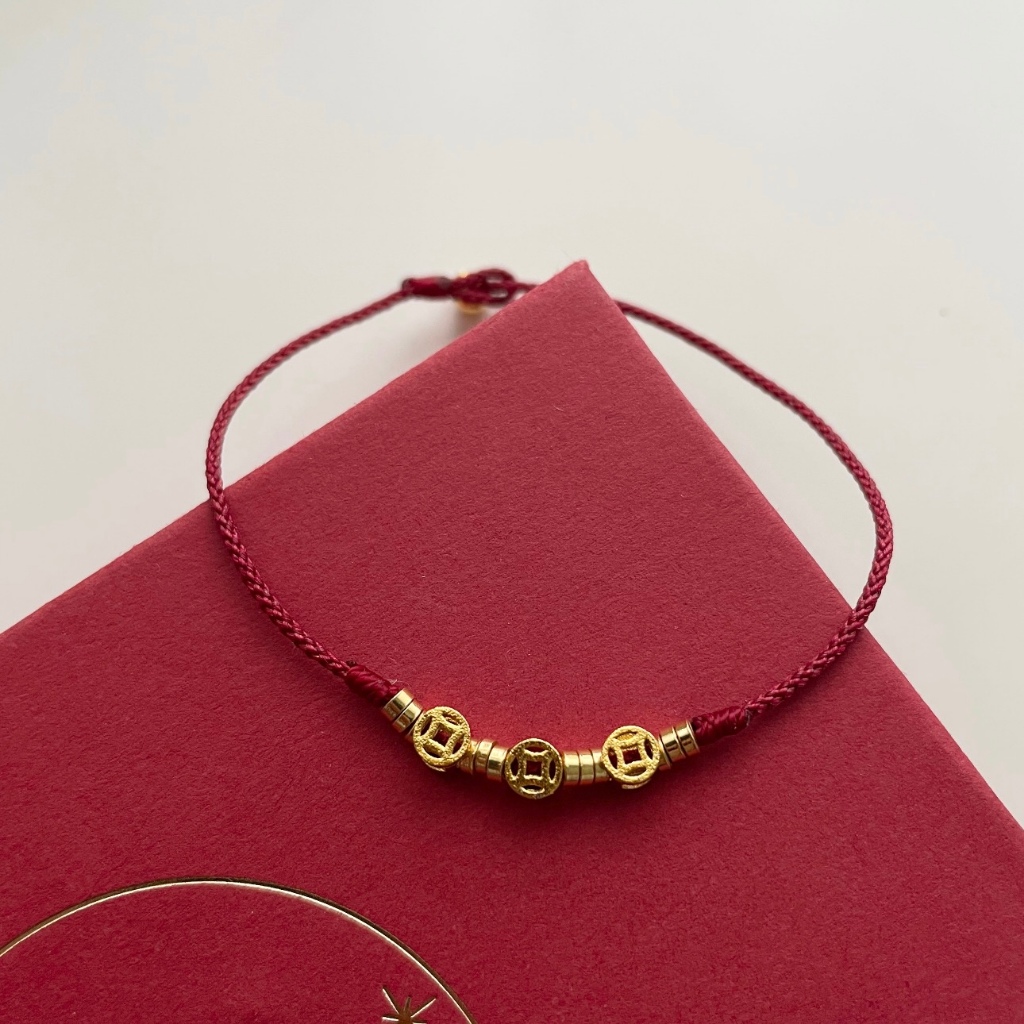 24K gold plated red string bracelet with sizes | Shopee Philippines