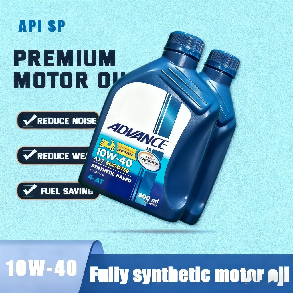 Shell Advance AX7 10W-40 Motorcycle Engine Oil 800ml - Fully Synthetic ...