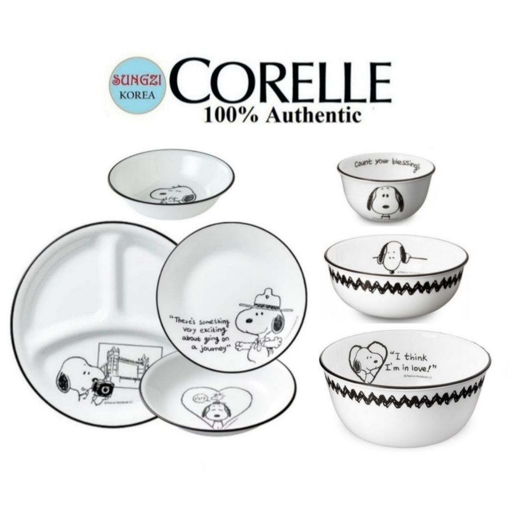 CORELLE Coordinates X Peanuts Plate Snoopy & Charlie | Shopee Philippines