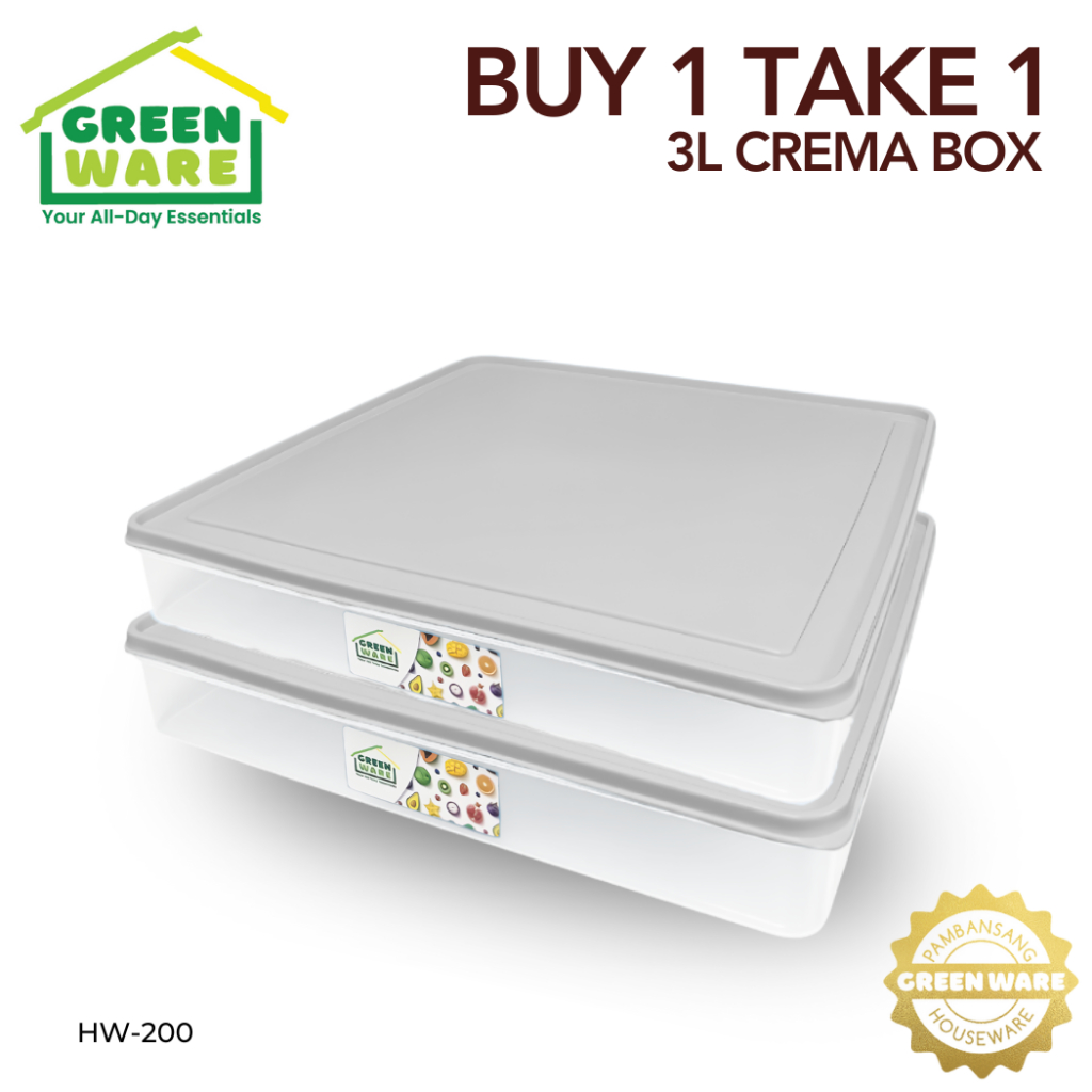 Greenware 3L BUY 1 TAKE 1 Crema Box Food Keeper Mango Graham Tiramisu ...