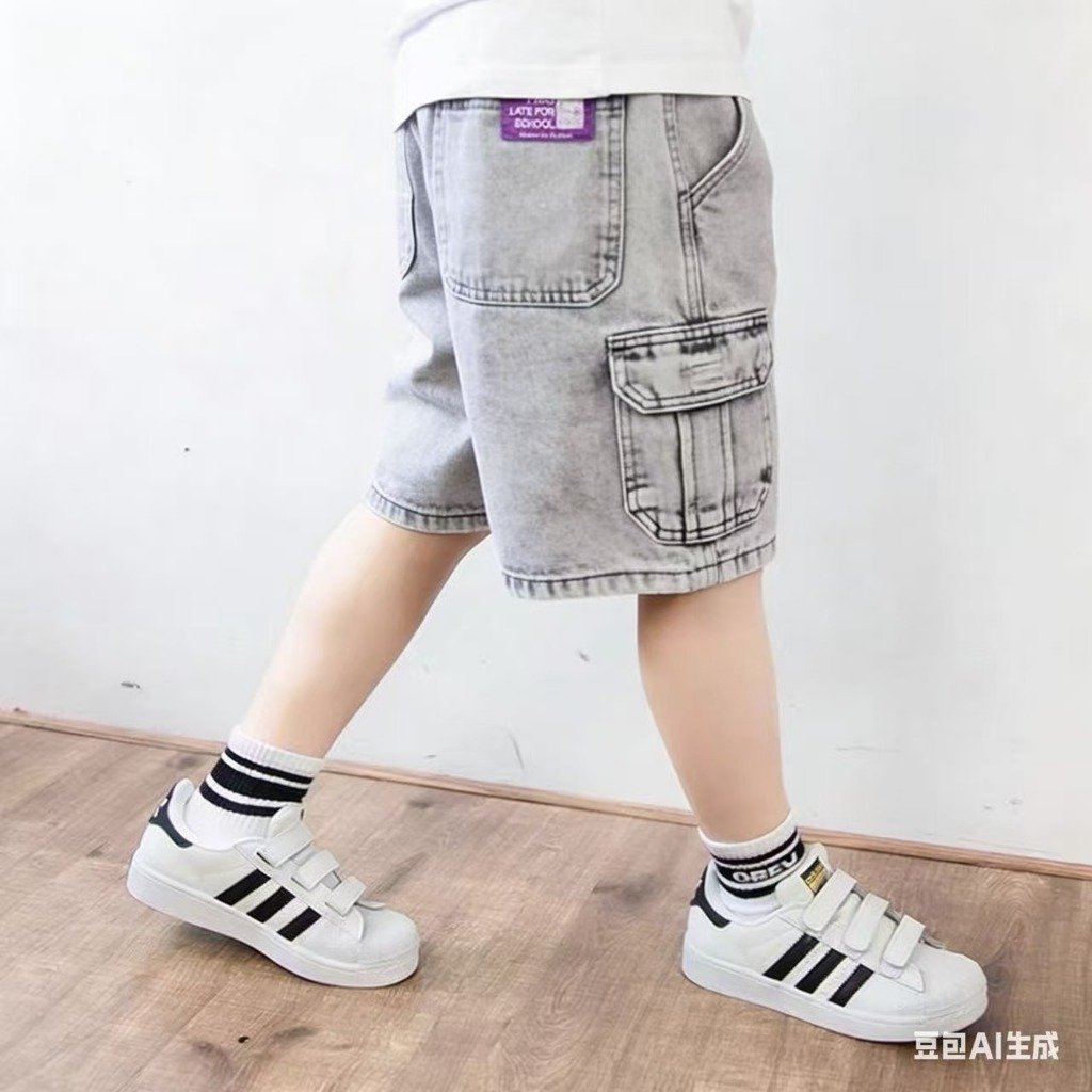 Kid‘s Maong Cargo Short for Kids Boys Plain 6 Pocket Korean Style Denim ...