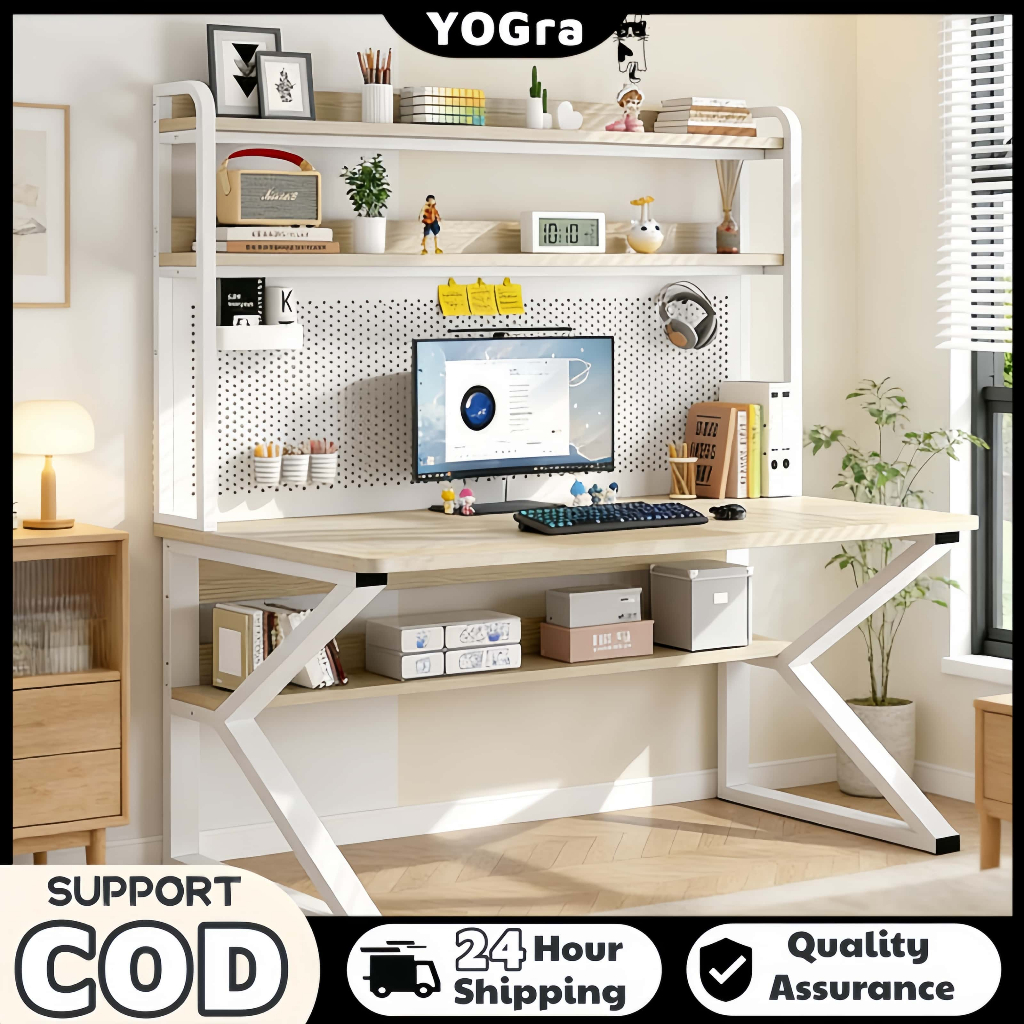 Desk With Bookshelf Modern Home Office Bedroom Computer Writing Study ...