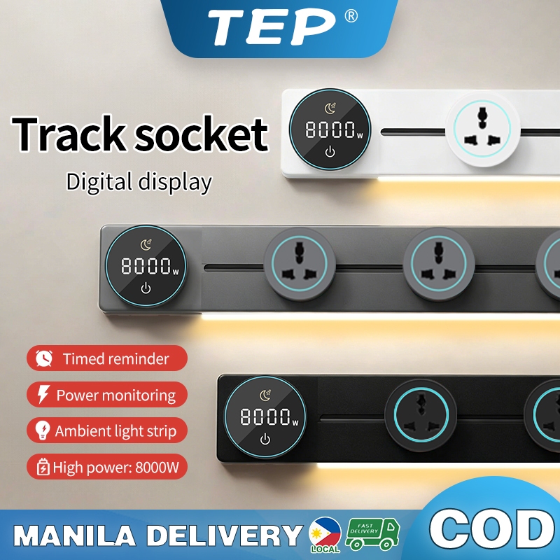 Track socket outlet Smart Digital Display Screen Universal Movable ...