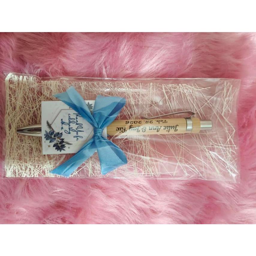 Personalized Bamboo Pen with free ribbon & Customized Tag with Abaca ...
