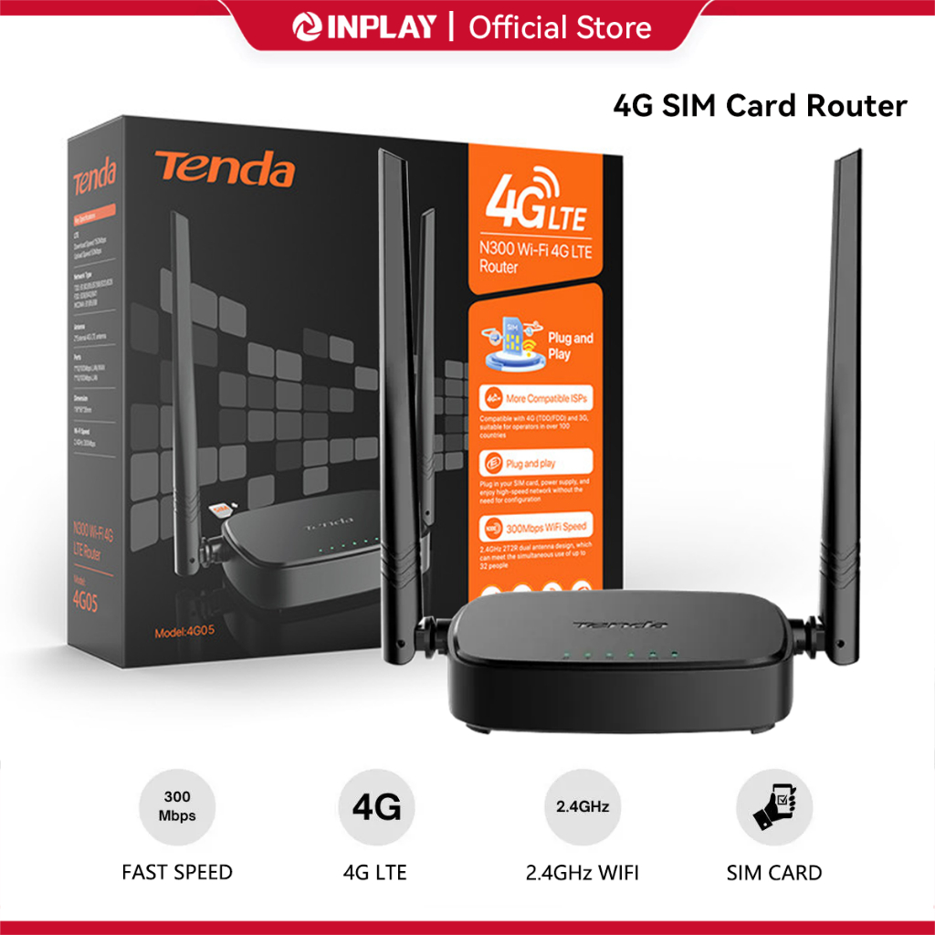 Tenda 4G SIM Card Router Mobile WiFi Router 4G LTE 300Mbps Wireless 2.4 ...