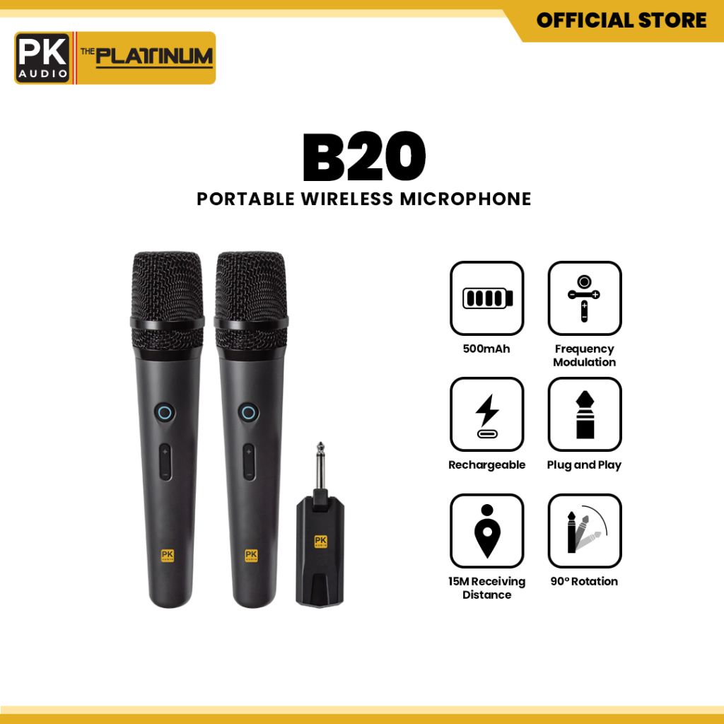 Platinum Karaoke B20 Portable Wireless Microphone | Shopee Philippines