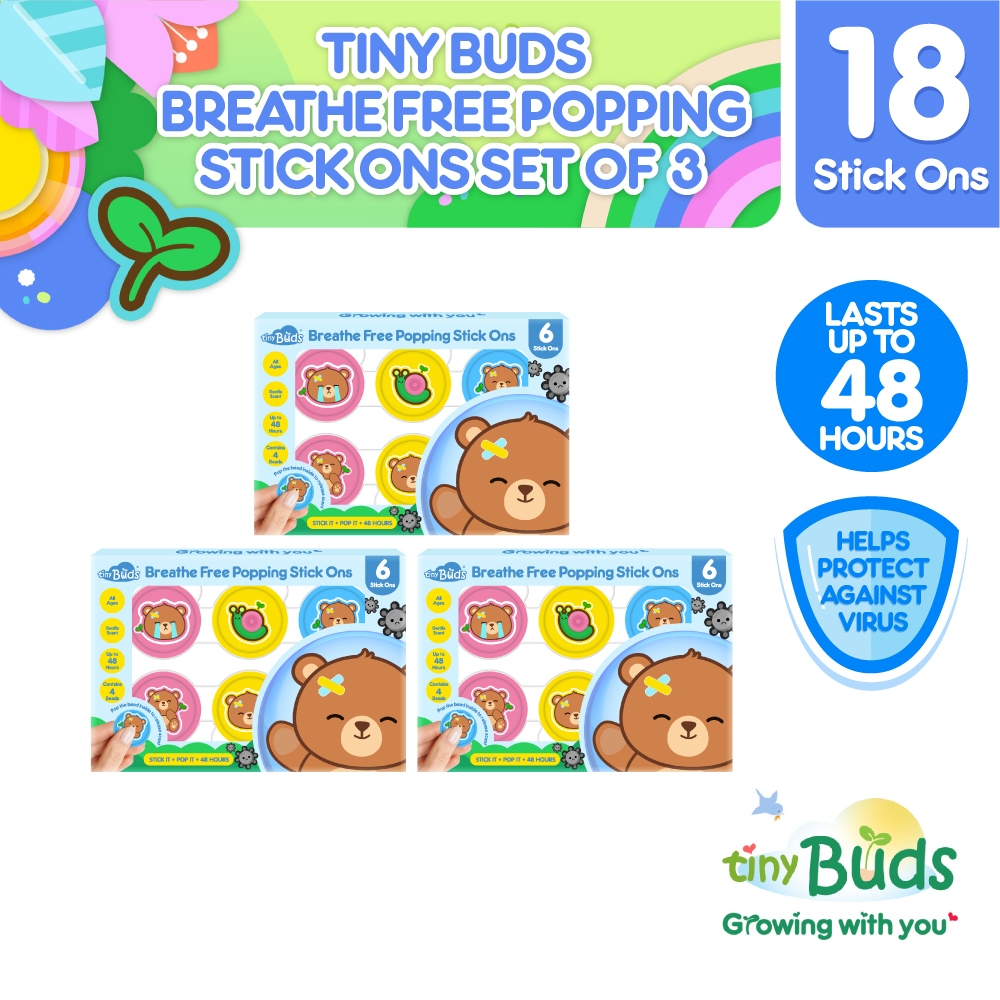 Tiny Buds BuuBuu Breathe Free Popping Stick Ons 6's Set of 3 | Shopee ...