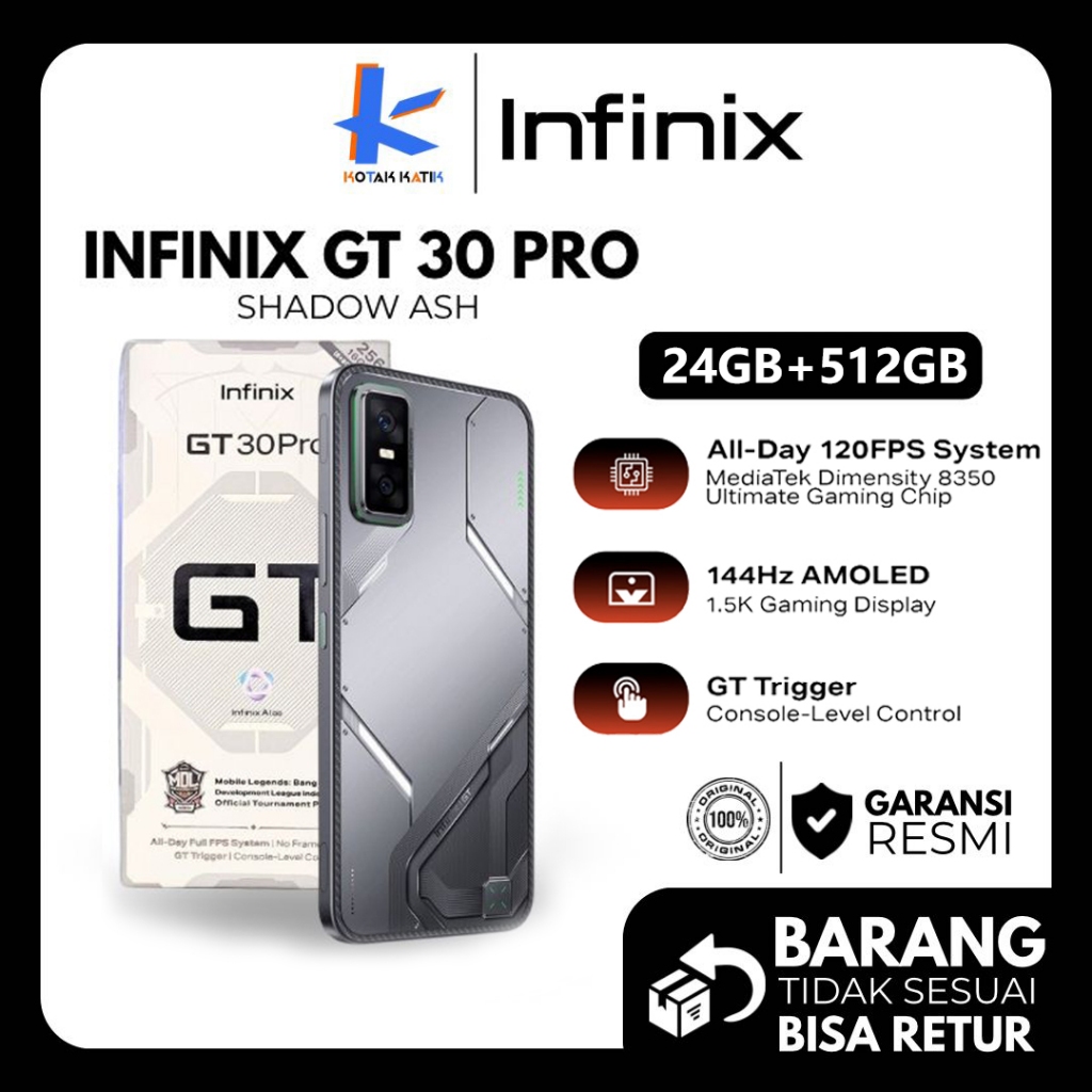 Smart Phone infinix GT 30 Pro 5G 24GB+512GB 144Hz AMOLED 1.5K Gaming ...