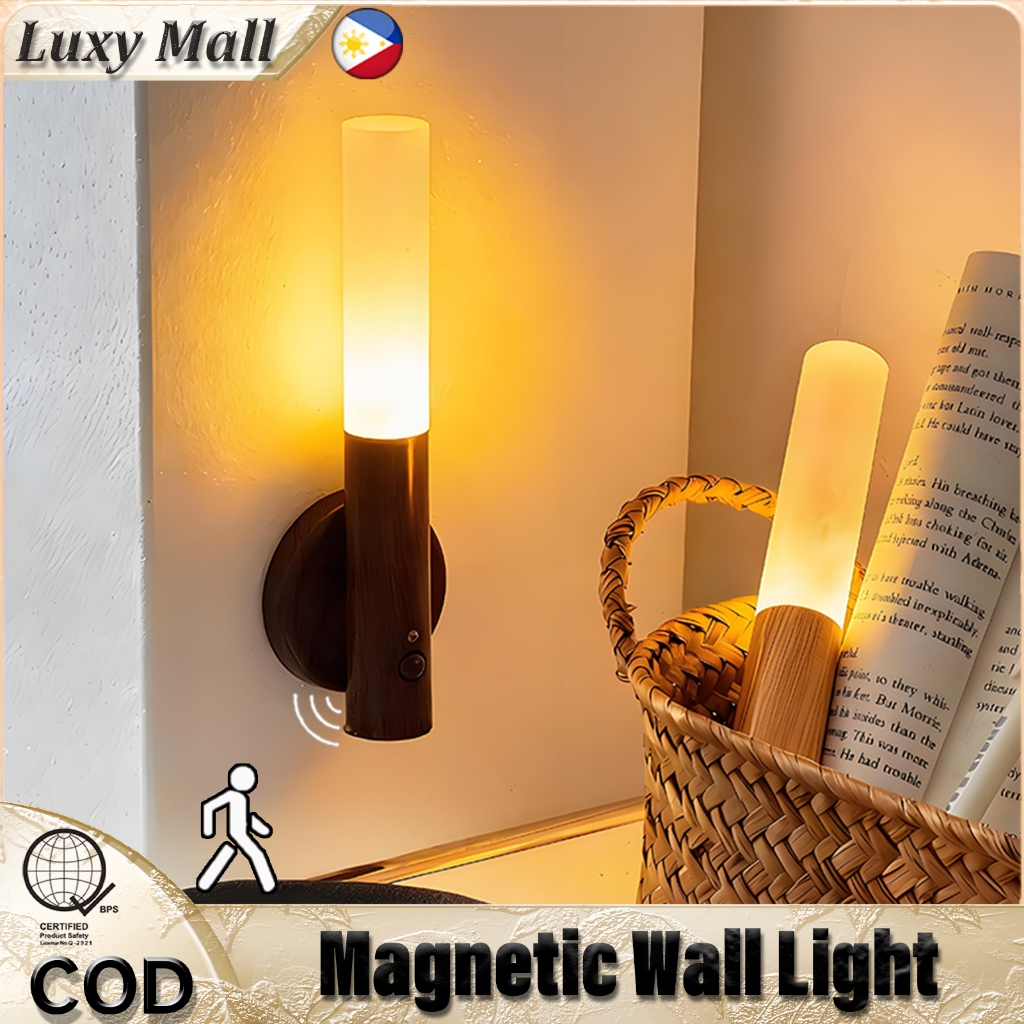 Luxy Magnetic Wall Lamp LED Motion Sensor Night Light Rechargeable Wall ...