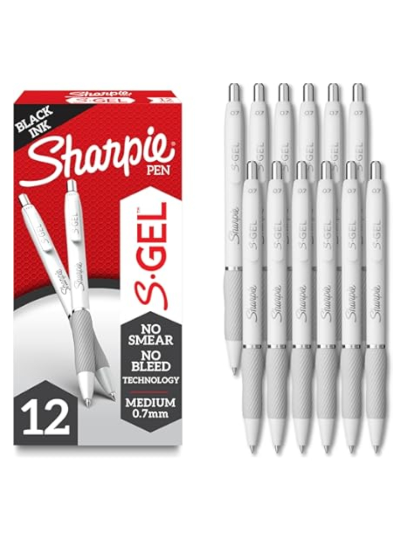 SHARPIE S-Gel Pens, Medium Point (0.7mm), Black Red Purple 12 pcs per ...
