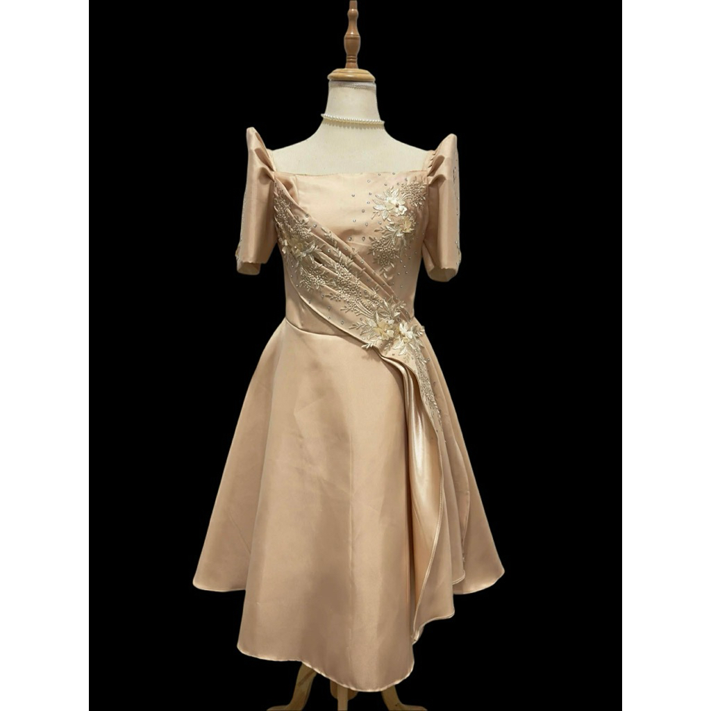 Champagne grace imelda/filipiniana dress balloon | Shopee Philippines