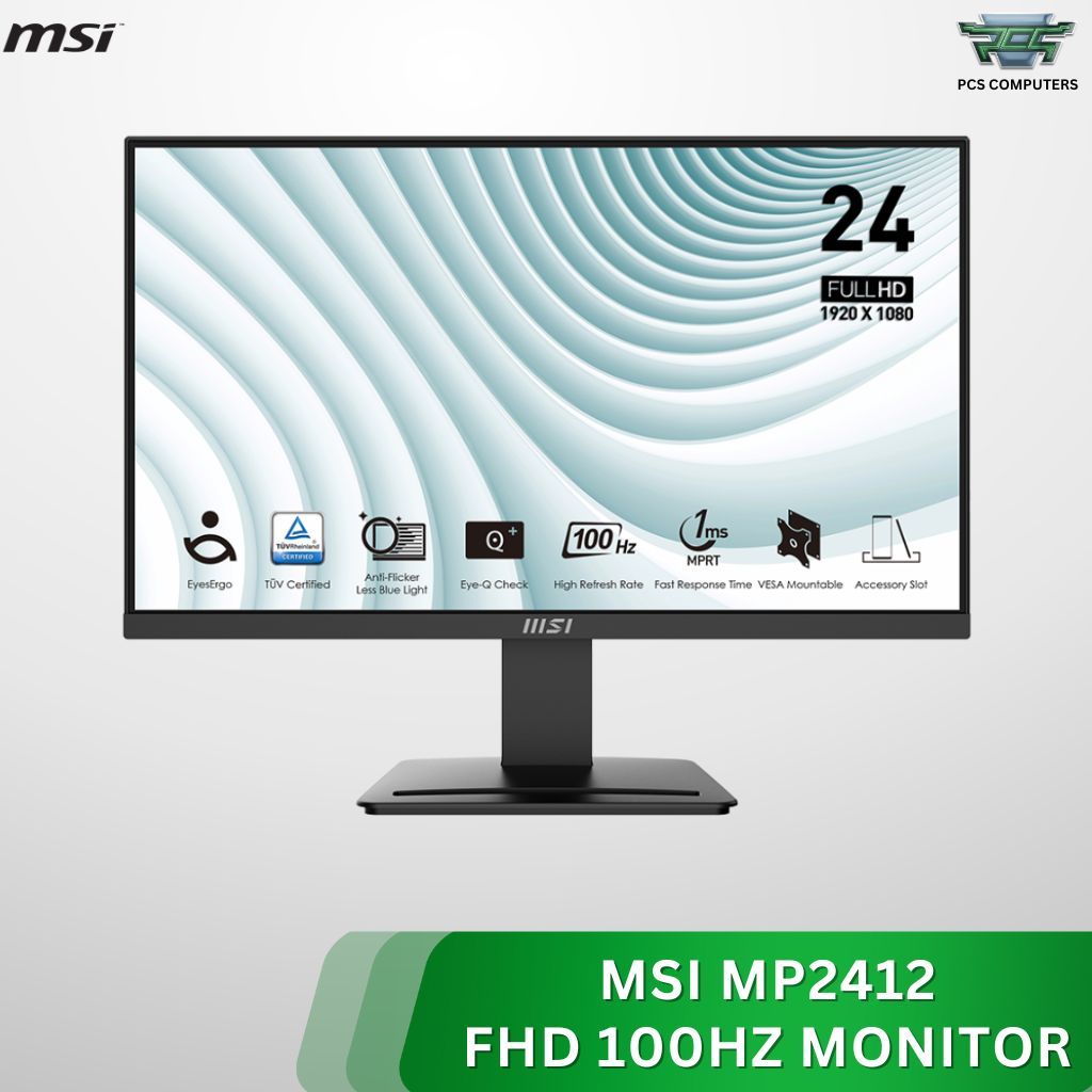 MSI MP2412 24-Inch IPS FHD Monitor 100Hz 1ms HDMI VGA Anti-Flicker Low ...