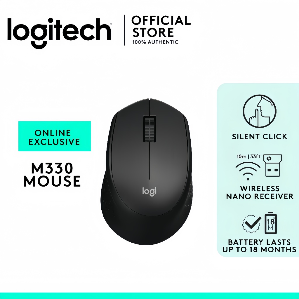 Logitech M330 Wireless Mouse Silent Mouse 1000DPI 2.4GHz Silent Optical ...